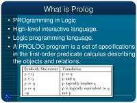 What Is Prolog-Modern Computer Science And Artificial Intelligence-Lecture Slides - Docsity
