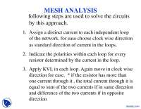 Mesh Analysis-Electrical Circuit Analysis-Lecture Slides | Slides Electrical Circuit Analysis ...