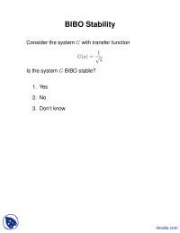 BIBO Stability-Signal and Systems-Lecture Handout | Exercises Signals ...