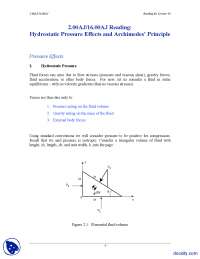 Hydrostatic Pressure Effects and Archimedes’ Principle - Docsity