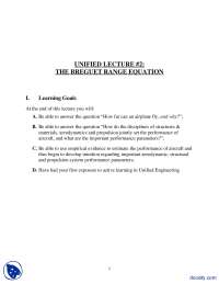 Breguet Range Equation-Aerospace And Aeronautical Engineering-Lab ...