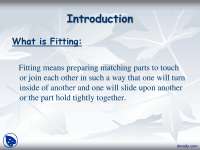 What is Fitting-Workshop Practice-Presentation - Docsity