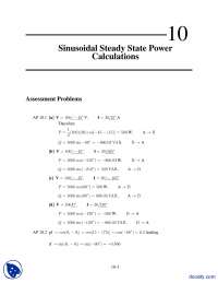 Sinusoidal Steady State Power Calculations: Assessment Problems | Exercises Electrical Circuit ...