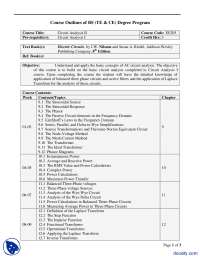 Course Outline-Circuit Analysis-Handout - Docsity