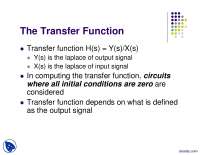 The Transfer Function-Advanced Circuit Analysis-Lecture Slides - Docsity