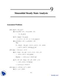 Sinusoidal Steady State Analysis-Circuit And Network Analysis-Solution Manual | Exercises ...