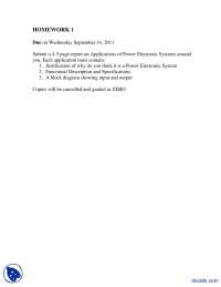 Applications of Power Electronics-Power Electronics-Assignment - Docsity