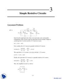 Simple Resistive Circuits-Electrical Circuit Analysis-Solution Manual - Docsity
