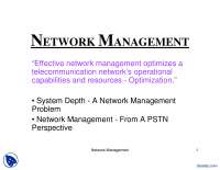 Network Management Tutorial-Communication Systems-Lecture Slides - Docsity
