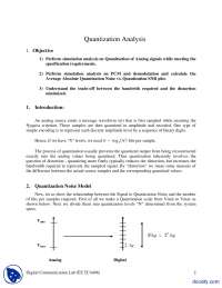 Quantization Analysis-Digital Communications-Lab Handout - Docsity