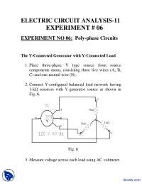 Polyphase Circuits-Electronics and Network Analysis-Lab Assignment - Docsity
