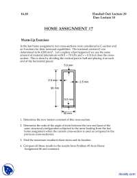 Torsion Constant of a Cross Section-Material and Structures-Assignment - Docsity