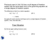 Free Vibration Part 2-Material and Structures-Lecture Handout - Docsity