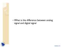 Analog and Digital Signals-Data Communication Systems-Lecture Slides - Docsity