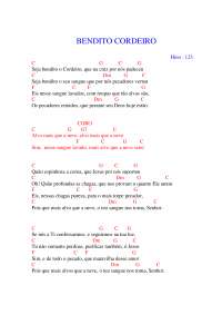 Cifras de canticos - 123 - bendito cordeiro - pacotão com 200 cifras - Docsity