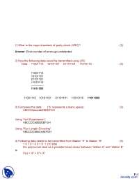 VRC, Parity Check, Error Detection, Hamming Distance-Wireless Networking, LAN and Computer ...