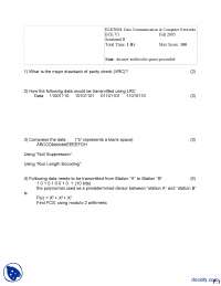 Parity Check, LRC, VRC, Hamming Distance-Wireless Networking, LAN and Computer Networks-Quiz ...
