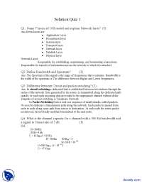 Layers of OSI Model, Bandwidth, Spectrum, Packet Switching-Wireless Networking, LAN and Computer ...