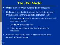 The OSI Model-Wireless Networking, LAN and Computer Networks-Lecture Slides - Docsity