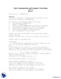 Introduction to Subnetting-Computer Networks-Lab Handout - Docsity