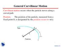 Curvilinear Motion-Basic Mecanical Engineering-Lecture Slides - Docsity