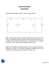 Nodal Analysis-Linear Circuit Analysis-Assignment - Docsity
