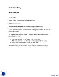 Instruction Memo-Report Writing Skills-Lecture Handout - Docsity