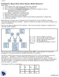 Probability, Bayes Nets, Naive Bayes, Model Selection-Artificial Intelligence-Tutorial Handout ...