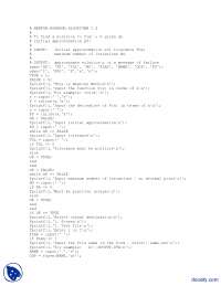 Newton Raphson Method-Numerical Analysis-MATLAB Code - Docsity