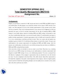 Total Quality Management-Management-Assignment - Docsity