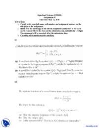 Convolution-Signals and Systems-Assignment - Docsity
