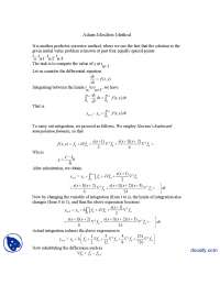 Adam Moulton Method-Numerical Analysis-Lecture Handouts - Docsity