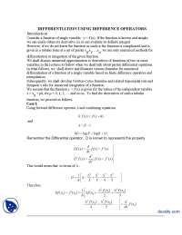 Differentiation Using Difference Operators-Numerical Analysis-Lecture Handouts - Docsity