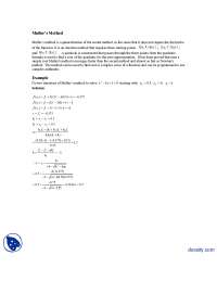 Muller Method-Numerical Analysis-Lecture Handouts | Lecture notes ...