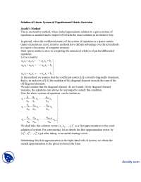 Solution Of Linear System Of Equationsand Matrix Inversion-Numerical Analysis-Lecture Handouts ...