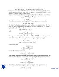 Richardson Extrapolation Method-Numerical Analysis-Lecture Handouts - Docsity