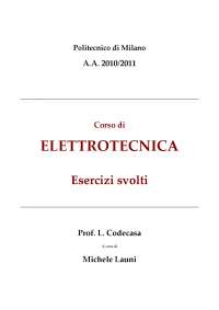 Esercizi di Elettrotecnica - Politecnico di Milano - Docsity