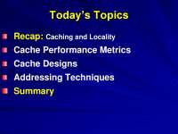 Cache Memory Performance-Advance Computer Architecture-Lecture Slides - Docsity