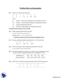 Interpolation-Methods of Numerical Analysis-Assignment - Docsity