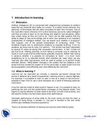 Introduction to learning-Artificial Intelligence-lecture Handout | Exercises Artificial ...