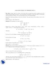 Inverse Laplace Transform: Solutions to Problem Set 6 - Docsity