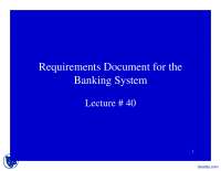 Requirements Document For The Banking System-Software Requirement-Lecture Slides - Docsity