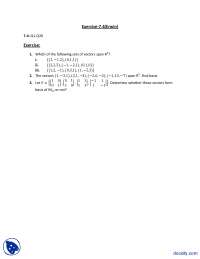 Vector Span and Basis-Linear Algebra-Assignment - Docsity