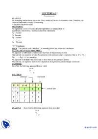 Argument-Discrete Mathematics-Lecture Handout - Docsity