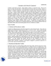 Variables And Types Of Variables-Research Methods-Handouts - Docsity