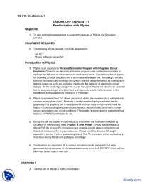 Familiarization with PSpice-Basic Electronics-Lab Assignment - Docsity