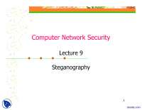 Steganography Part 1 Computer Network Security Lecture Slides Docsity