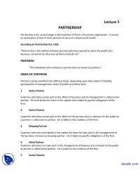 Partnership Part 2-Introduction to Business-Lecture Handout - Docsity