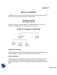 Meeting-Introduction to Business-Lecture Handout - Docsity