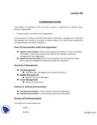 Communication-Introduction to Business-Lecture Handout - Docsity